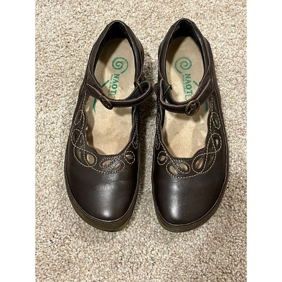 Naot | Shoes | Naot Rahina Brown Leather Mary Jane Slip On Casual ...